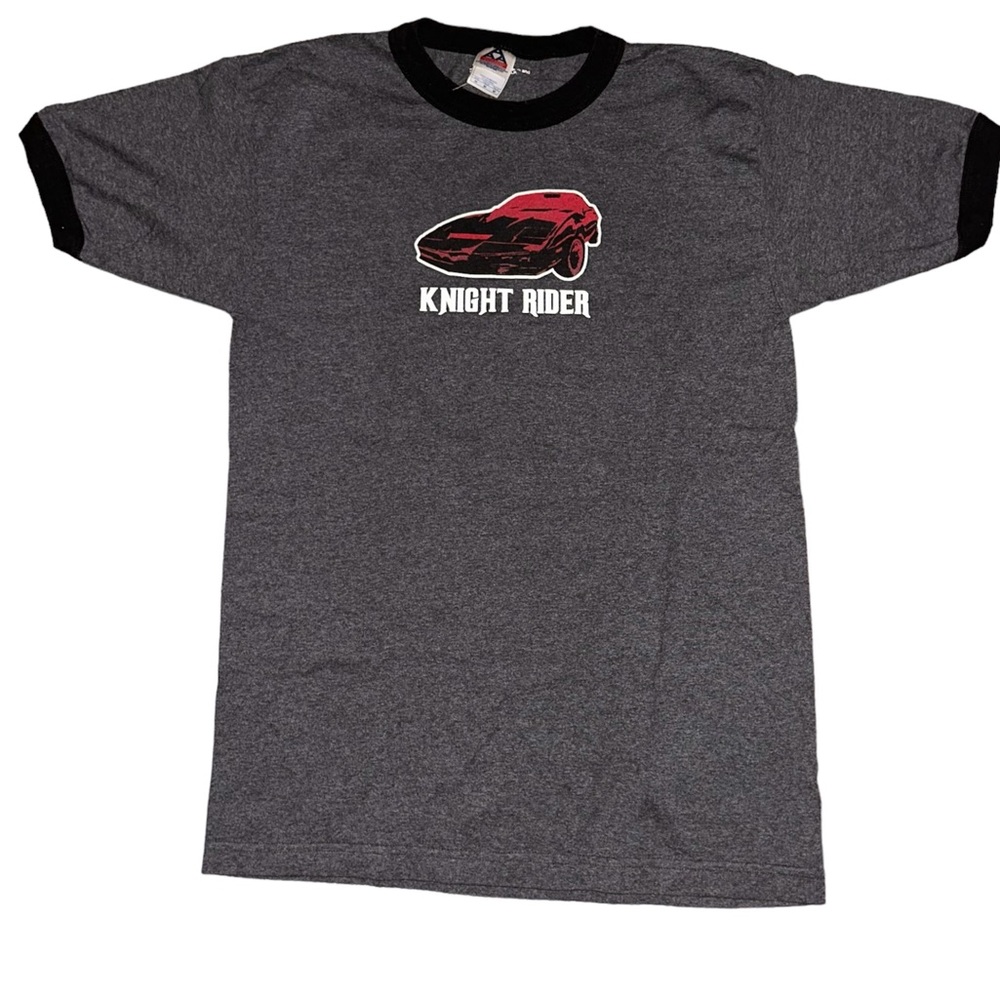 Vintage Knight Rider David Hasselhoff Grey Ringer T-S… - Gem
